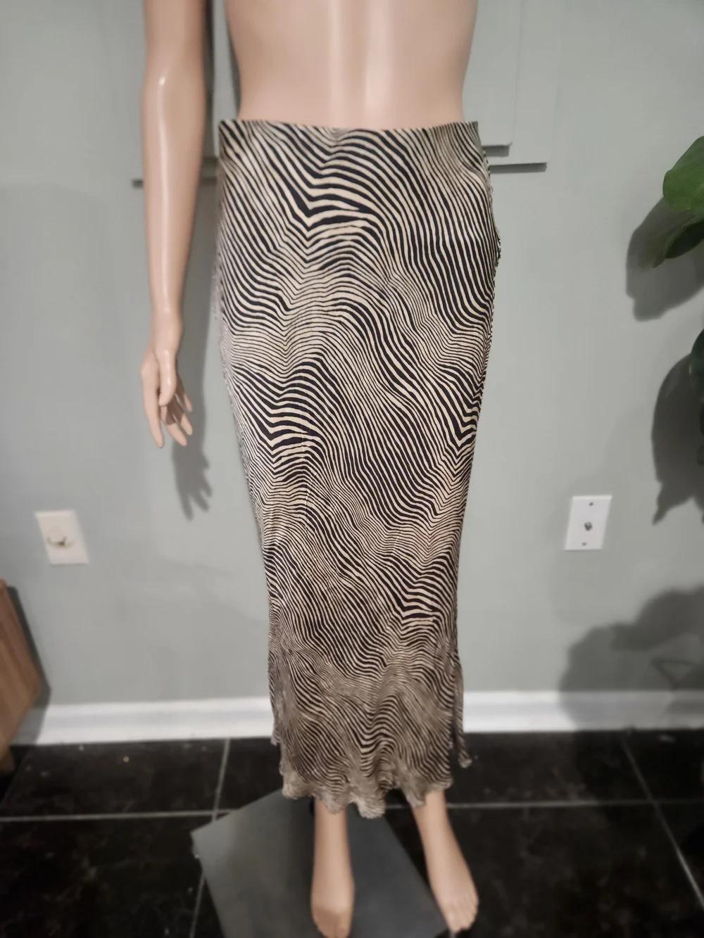 Zara | Skirts | Zara Zebra Print Satin Bias Cut Midi Skirt 9s ...